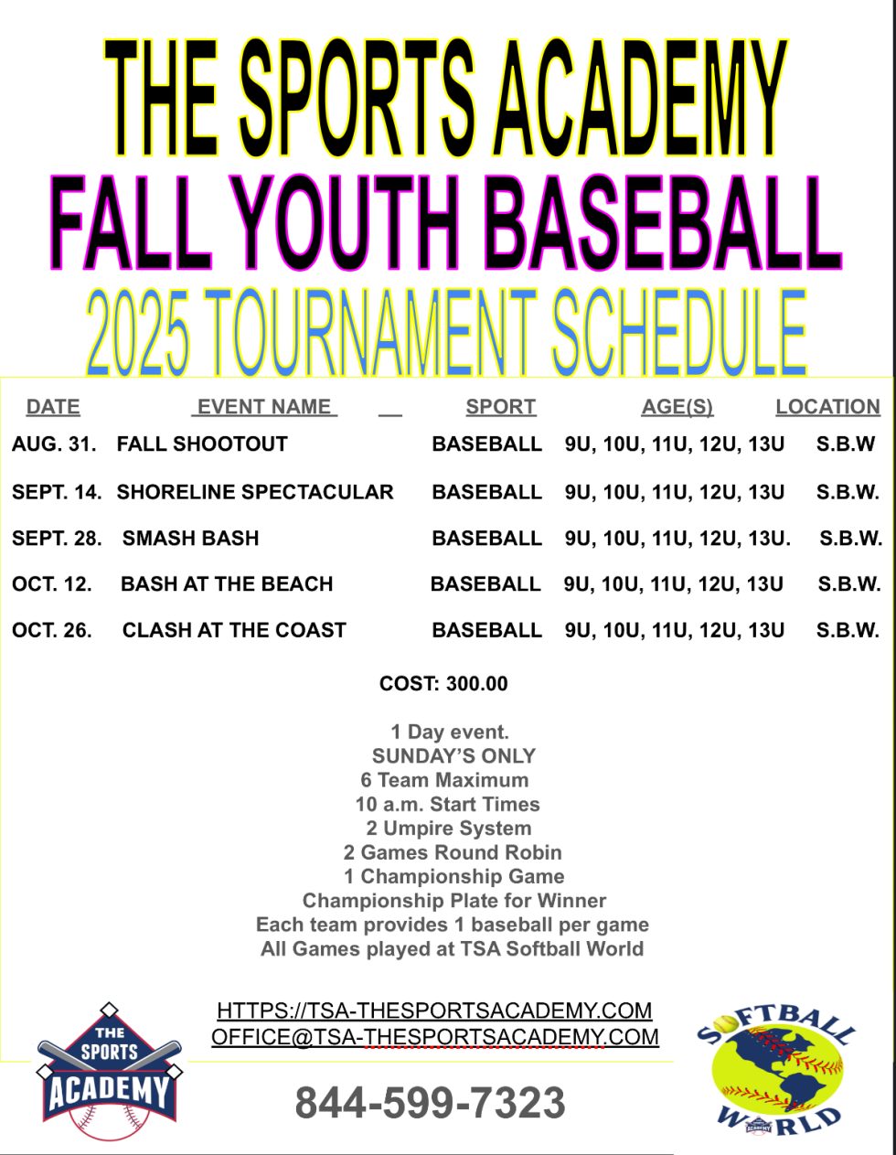 Fall Ball Baseball Tournaments - TSA